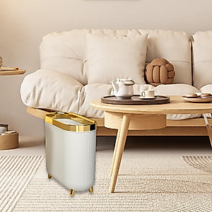 Buhyujkm Slim Toilet Trash Can with Lid | Bathroom Paper Garbage Can | Compact Design Toilet Waste Bin | Slim Trash Can for Bathroom | Toilet Garbage Can with Lid