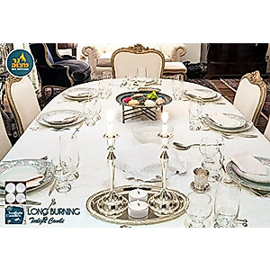 Ner Mitzvah Tea Light Candles - 16 Pack - White Unscented Tealight Candles - Long Burning - 10 Hours