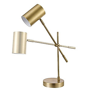 Globe Electric 52098 Pratt 20" Desk/Table Lamp, Matte Brass Finish, Adjustable Height, Balance Arm, in-Line Rocker On/Off Switch