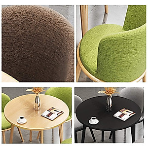 Office Conference Table, Conference Reception Room Coffee Table with Chair, Round Tempered Glass Dining Table PU Leather Seat 90cm Transparent Leisure Table (Color : Square Table 3) ( Color : Dark Gra