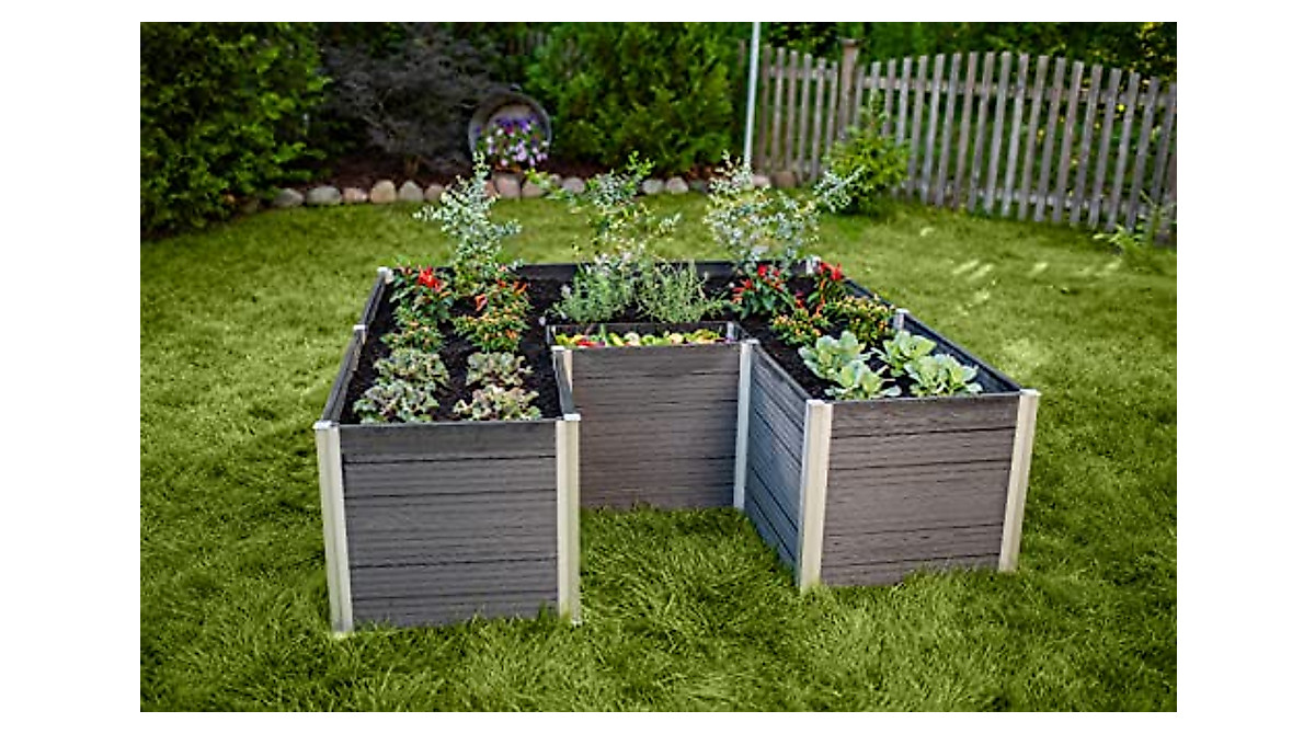 Vita Urbana 6x6 Keyhole Composting Garden Bed - Slate