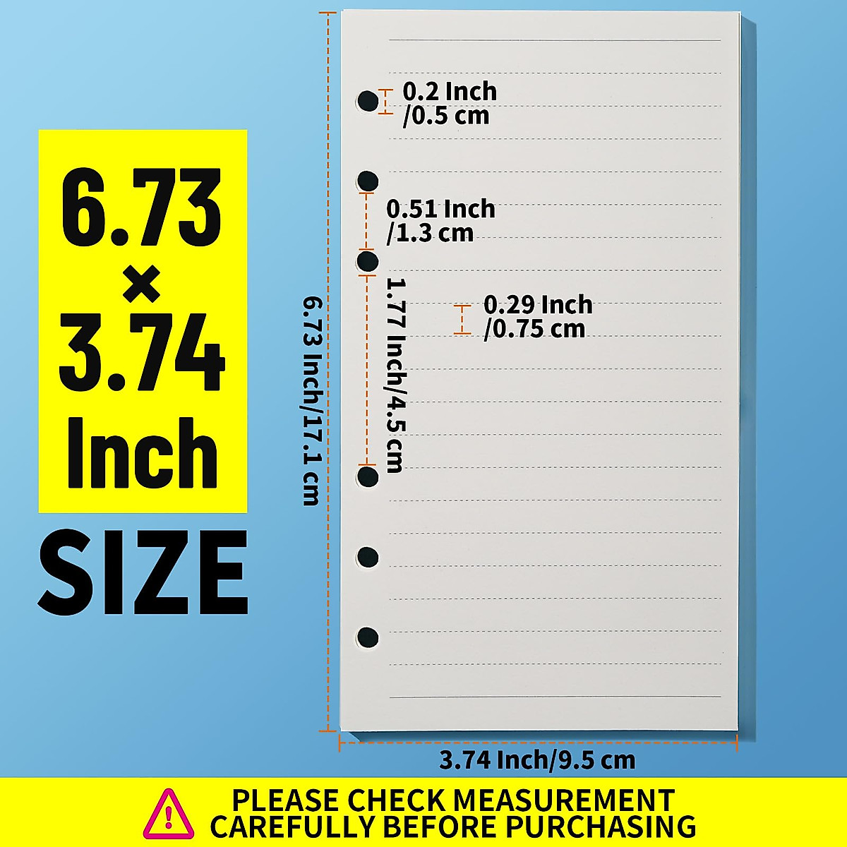 A6 Refill Paper, 3 Pack 45PCS A6 6 Ring Loose Leaf Paper, 2 Pack 160PCS Neon Page Markers, with Binder Pockets & Binder Dividers, LEOBRO A6 Lined Paper Refills for A6 Binder Planner Notebook Journal