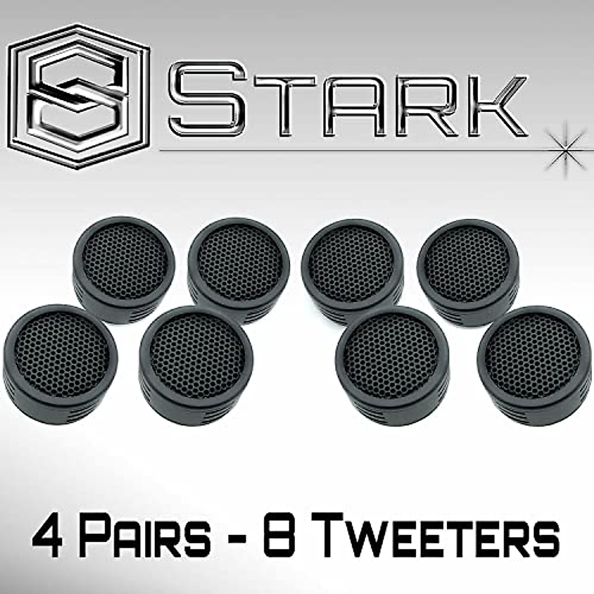 Stark Industries High Performance 500 Watt Max Power Neodymium Silk Dome Tweeters - 4 Pairs Super High Frequency Mini Car Audio