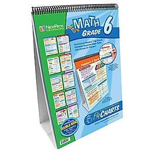 NewPath Learning Math Curriculum Mastery Flip Chart Set, Grade 6