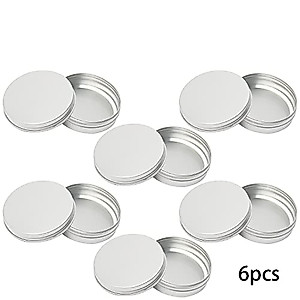 Othmro 6Pcs 3.4oz Metal Round Tins Aluminum Tin Cans Jar Refillable Containers 100ml Tin Cans Tin Container Bottle with Screw Lid for Salve Spices Lip Balm Tea Candies Silver 83×23mm