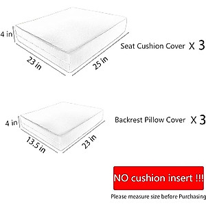 SUSIE'S GARDEN 6p Outdoor Cushion Slipcovers Outdoor Patio Cushions Covers Replacement Waterproof with Zipper for 5-Seat Outdoor Rattan Sofa Patio Furniture Cushion Covers Teal Blue, Covers Only