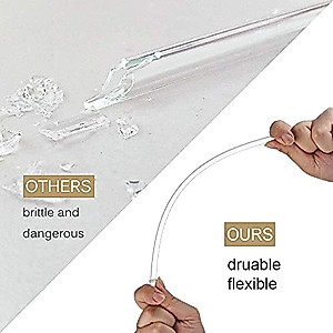 ALINK 12-Pack Reusable Hard Plastic Clear Straws, 10.5 inch Tumbler Straws with Cleaning Brush