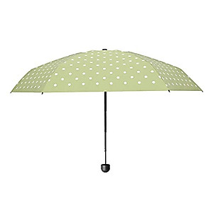 Atezch Portable Compact Sun Umbrella, Sunscreen Rainproof Dual-use Umbrellas with Pocket Size, Travel Mini Folding Umbrella with Black Underside