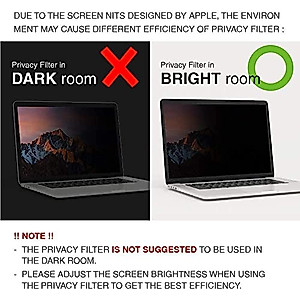 Easy On/Off Magnetic Privacy Screen Filter,Compatible with Macbook Pro 13 Inch (2016-2020) and Macbook Air 13 Inch 2018-2020 (A1932,A2179)-Anti Glare