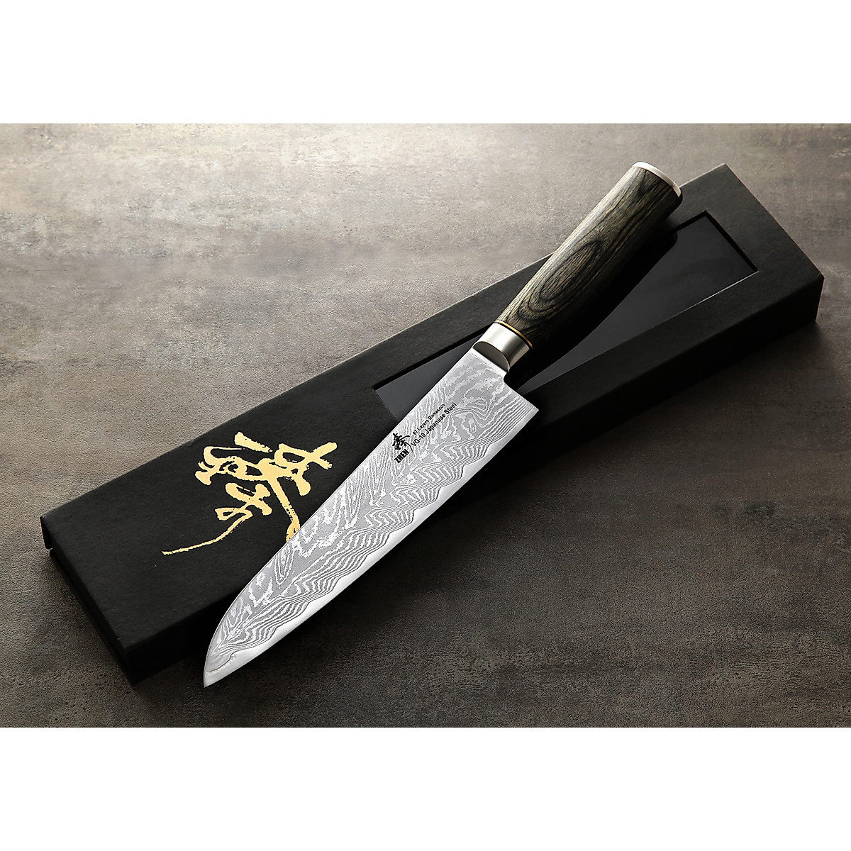 ZHEN D5P Japanese VG-10 67 Layers Damascus Steel Chef Knife 8-inch Cutlery , Brown