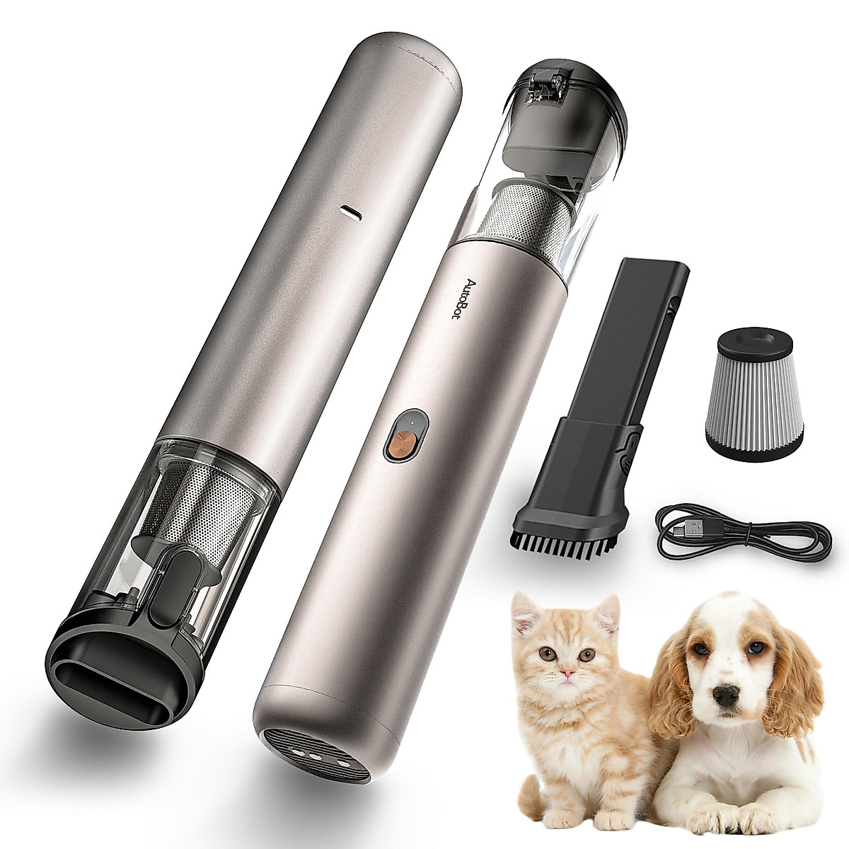 AutoBot Car Vacuum, VX 16,000Pa Handheld Vacuum Cleaner with Powerful Suction, Mini Hand Vacuum with 30 Mins Runtime & 100 ML Dustcup, Portable Hand Held Vacuum with Single Touch Empty