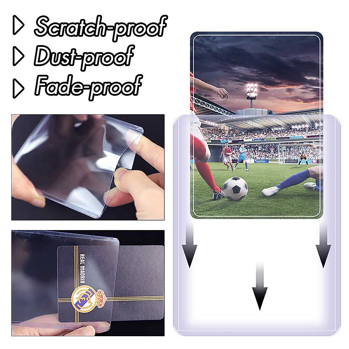 30 Count Toploaders Card Sleeves for Trading Card, Hard Card Sleeves Top Loaders Baseball Card Protector Holder Compatible with Game Cards, Sports, Football Cards