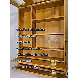 Simplify On the Go Countertop or Wall Mount Kitchen Bamboo 2 in 1 Foil and Sandwich Bag Organizer with 2 Cutters for Aluminum Foil and Plastic Wrap