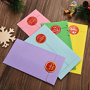 500 Pieces Outus Merry Christmas Stickers Labels Christmas Circle Label Envelope Seal Sticker 1.38In Adhesive Xmas Decor Supplies with Snowflake Christmas Elements for Envelope Bag (Red)