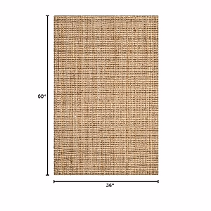 SAFAVIEH Natural Fiber Collection Accent Rug - 3' x 5', Natural, Handmade Farmhouse Jute, Ideal for High Traffic Areas in Entryway, Living Room, Bedroom (NF747A)
