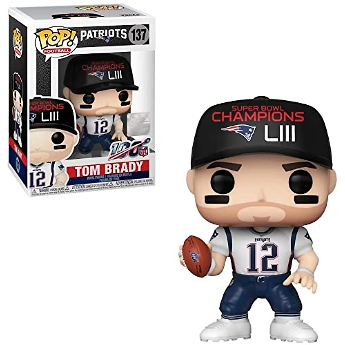 POP Football: Patriots - Tom Brady (SB Champions LIII) Funko Vinyl Figure (Bundled with Compatible Box Protector Case)
