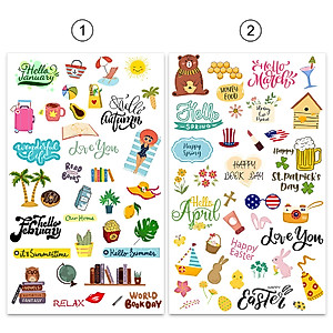 CIEMODA Holiday Seasonal Planner Stickers,Scrapbook Stickers,Vintage Seasonal Sticker,Daily Planners,Calendar Stickers for Adults Women Girls