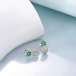 Pineapple Earrings Gifts for Her Women Sterling Silver Pineapple Stud Earrings Jewelry Studs Gifts for Women Teens