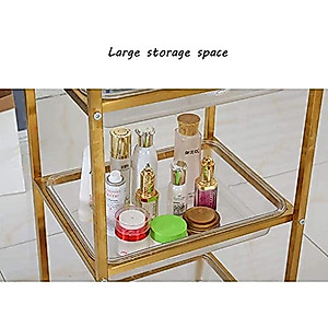 Utility Cart Lab Serving Cart, Medical Cart 3 Shelf Large Beauty Salon Trolley Cart Spa Storage Tray Therapy Dentist Hairdresser Treatments, Stainless Steel Tray Trolley,Care Dressing Medical Cart (C