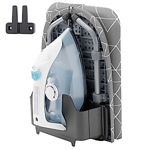 XABITAT Table Top Ironing Board with Wall Mount, D-Crease, Portable Space Saving Mini Laundry Room Iron Board, Foldable Small Ironing Board with Iron Holder, Grey