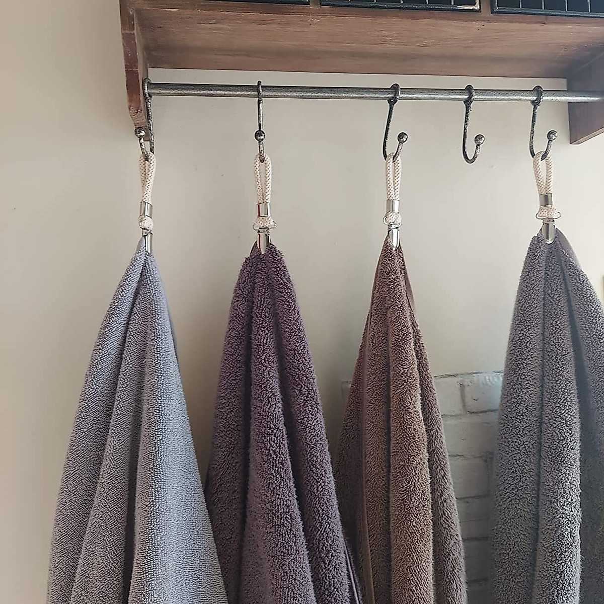 XGNG 4PCS Tea Towel Clips Cloth Hanger Holder Brackets Braided Cotton Loop Woven Cotton Loop Towel Clip