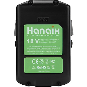 Hanaix 3.0Ah 18V Battery for Hitachi BSL1815X BSL1815S BSL1830 BSL1830C 330139 330557 339782 Li-ion Replacement Battery Slide Style