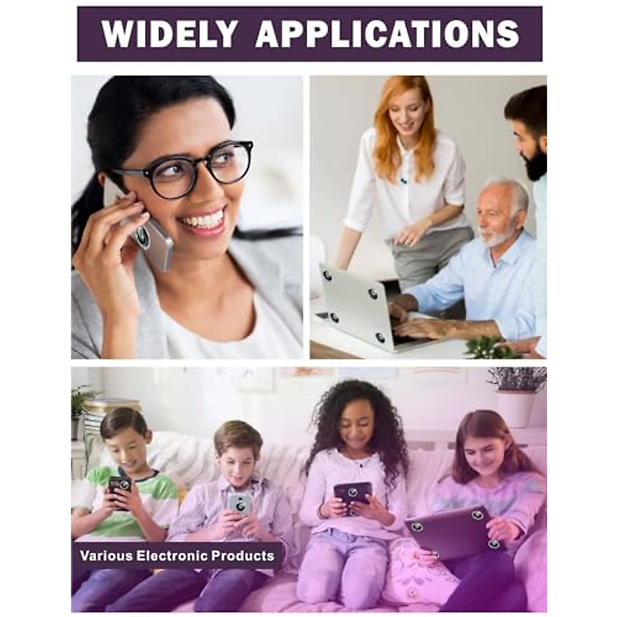 Crystal Diamond Flashing Sticker 6 pcs for Mobile Phones 2021 Latest Model–Anti-R Multi-Layer Protection Cell Phone Stickers, for Smart Phone, Laptops, Tablets, Pad, All Devices(Shine Silver）