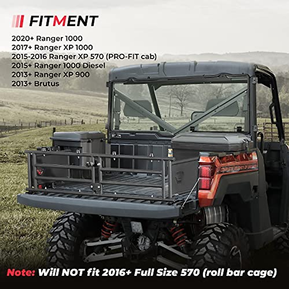 KEMIMOTO Roof Top Hard Combination Sport Roof Top Compatible with Polaris Ranger XP 900/ 1000/ XP 1000/ 570 3-Seat Roof (NOT Fit 2016+ Full Size 570 Roll Bar Cage)