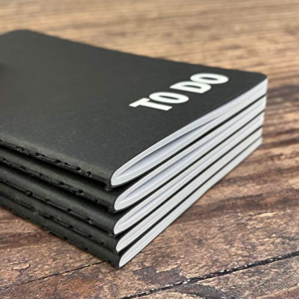 RICCO BELLO 3.5 x 5.5 Inch Pocket to Do Checklist Notebook, 64 Pages Per Notebook, 5-Pack (Black)