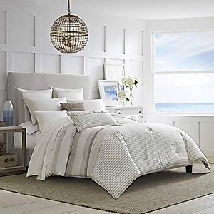 Nautica Duvet Cover Set Cotton Reversible Bedding with Matching Shams, Stylish Home Decor for All Seasons, King, Beige