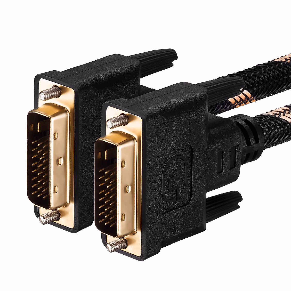DVI to DVI Cable 25Ft,Nylon Braided DVI-D 24+1 Dual Link Male to Male Digital Video Cable Gold Plated with Ferrite Core Support 2560x1600 for Gaming, DVD, Laptop, HDTV and Projector (25 Ft/8M)