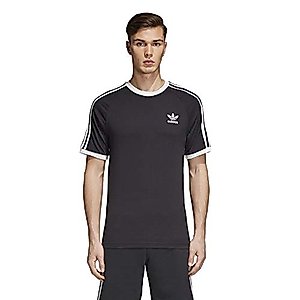 adidas Originals mens 3-Stripes Tee Black/Black Large