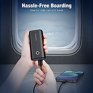 EnergyQC Portable Charger, 10000mAh Portable Phone Charger External Battery Pack Compatible with iPhone 13/12/11/X Samsung S10 Google LG iPad and More-Black