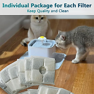 PewinGo Cat Water Fountain Filter 12 Pack for 84oz/2.5L Automatic Pet Fountain Cat Water Fountain Dog Water Dispenser, Cat Fountain Filter Replacement 3 Triple Filtration System