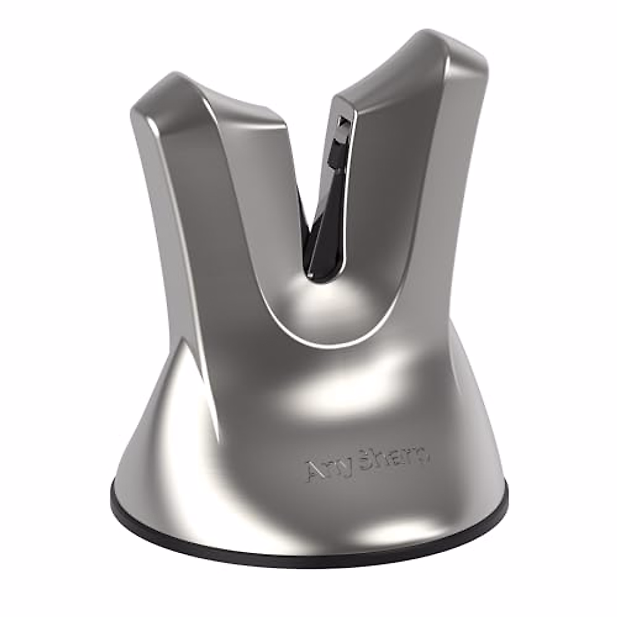 AnySharp XBlade Professional Knife Sharpener with PowerGrip - Hands-Free and Secure - Satin Silver