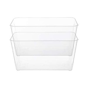 Kenney Organizer Bin with Handles, 3.75” L x 8.75” W x 3.75” H, Clear, 2 Piece