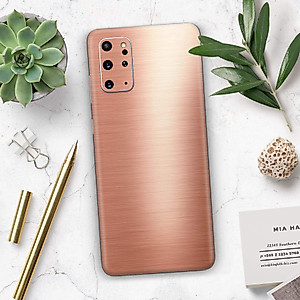 DesignSkinz Rose Gold Digital Brushed Surface V2 Protective Vinyl Decal Wrap Skin Cover Compatible with The Samsung Galaxy S20 (Screen Trim & Back Glass Skin)