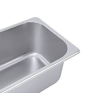 SYUNOYZBIN 6 Pack Hotel Pans Commercial Stainless Steel Pan 1/3 Size 4" Deep for a Catered Event Grocery Store Ice-Cream Shop Cafeterias
