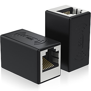 JODROAD RJ45 Coupler, Ethernet Couplers, Ethernet Extender Adapter, Cat8 Cat7 Cat6 Cat5e Cat5 Inline Coupler, Ethernet Connector Female to Female (2Pcs, Black)