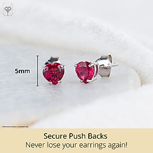 MAX + STONE 10k White Gold Heart Stud Earrings for Women with Peridot August Birthstone