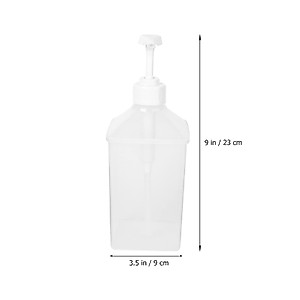 Cabilock 2PCS Plastic Squeeze Condiment Bottles Mason Jar Syrup Honey Dispenser Pump Bottle for Juice Ketchup Cookie Sauces 1100ML (White)