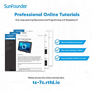 SunFounder 7 Inch Touchscreen for Raspberry Pi 5 Capacitive Screen IPS Monitor LCD Display Supports HDMI USB-C for Raspberry Pi 5 4B 3B+ 2 Model B Windows with Bracket