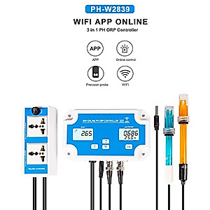 Fdit Digital Water Quality Meter, Automatic Storage Wide Applications Water Quality Monitoring Kit High Accuracy for Water Source (US Plug 110V)
