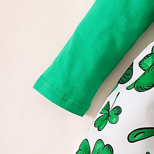 Toddler Baby Girl St. Patrick's Day Dress Lucky Green Shamrock Skirt Outfit Kids St. Patrick's One-Piece Clothing (Green, 18-24 Months)