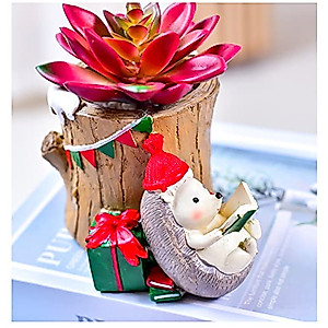 Creative potted plants with drainer garden pots resin succulent potted bonsai cartoon home desk mini ornaments Light-Yellow