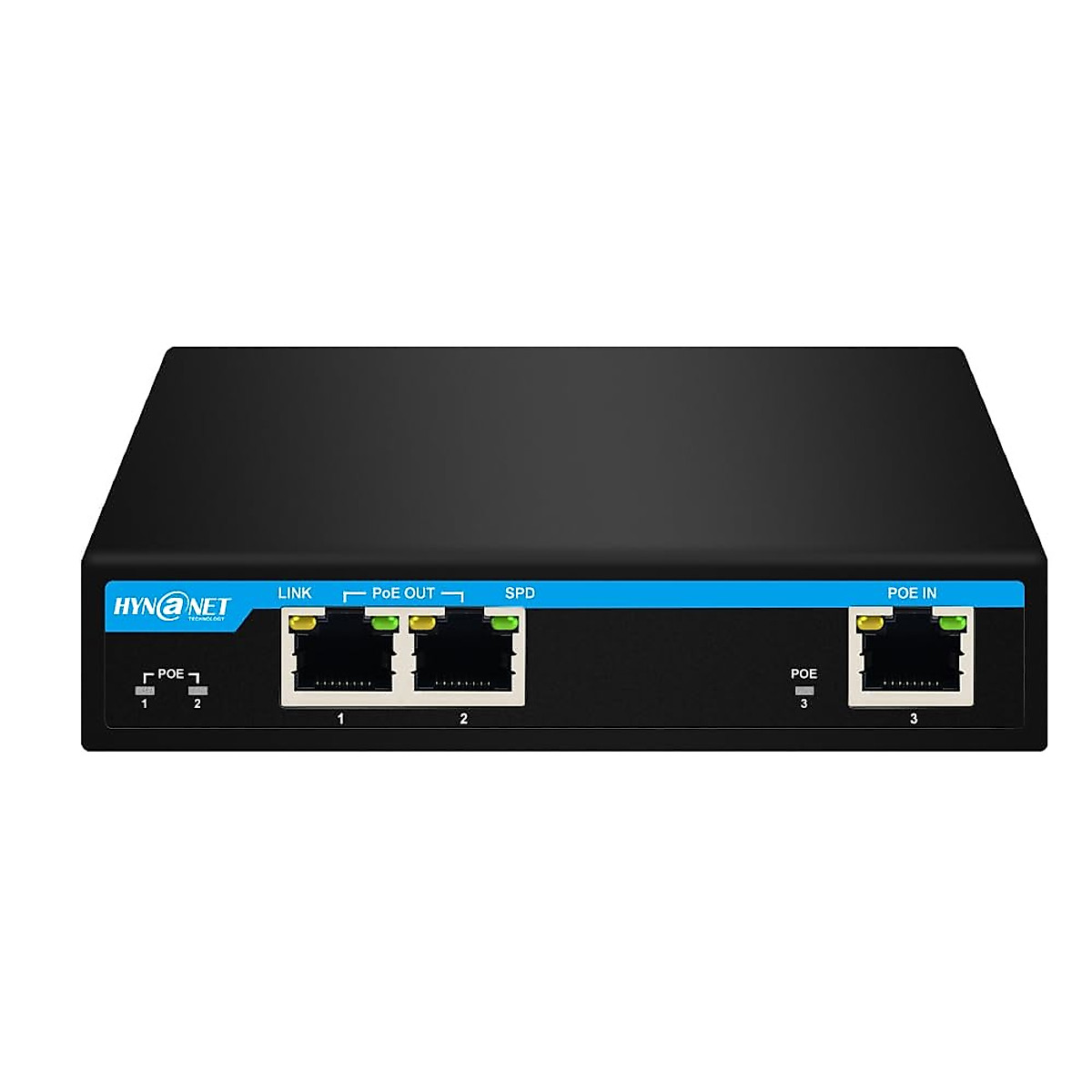 Gigabit Ethernet POE Extender 1 Port 60W in 2 Ports 30W Out POE Passthrough Switch Compliant with IEEE802.3af/at/bt and Extends UP to 100 Meter PX202
