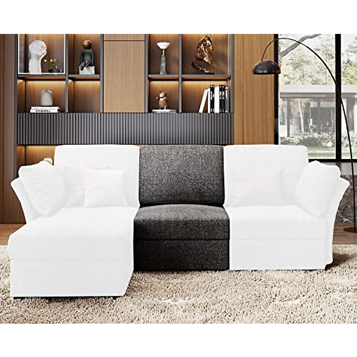 AMERLIFE Sectional Sofa- Modular Sectional Couch, Middle Seat(Dark Grey)