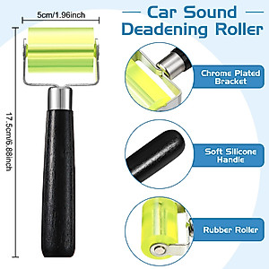 Tallew 31 Pcs 196 Mil Car Sound Deadening Mat Sound Deadener Automotive Audio Noise Insulation Dampening Insulation Mat with Rubber Roller for Hood Ceiling Door 15.7 x 9.8 in Each Sheet