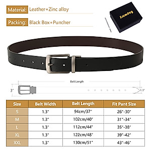 Ssumday Womens Girl Female Ladies Reversible Faux Leather Black Coffee Belts for Jeans Pants with Vintage Silver Buckle and Plus Size(MFZKBC-L)