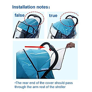 Siravic Stroller Cover, Clear EVA Stroller Rain Cover Universal Baby Travel Weather Shield Protects from Snow, Wind, Dust and Sun (Square Door, Medium)